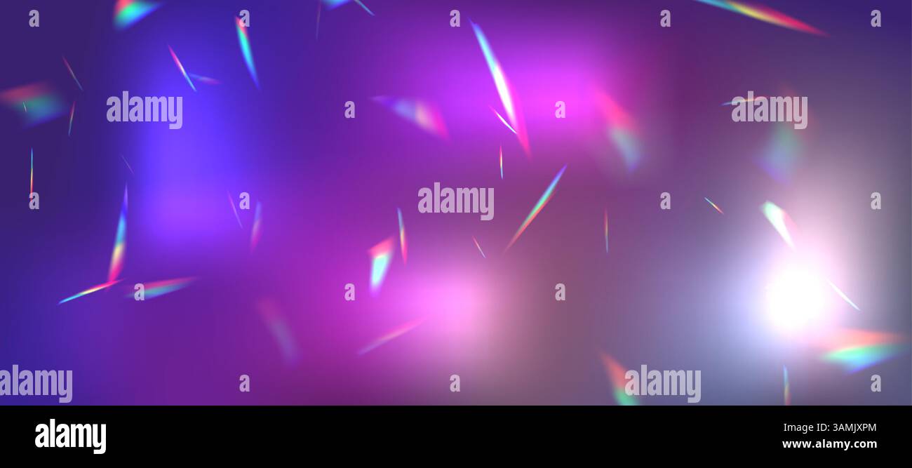 Blurred rainbow refraction overlay effect. Light lens prism effect on ...
