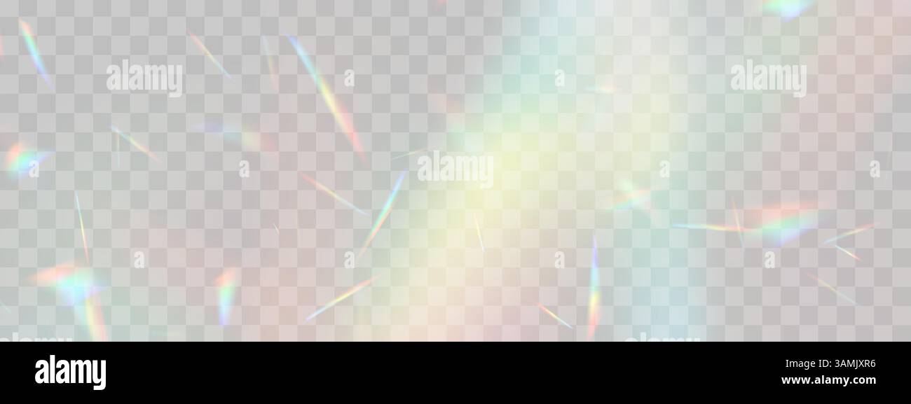 Blurred rainbow refraction overlay effect. Light lens prism effect on ...