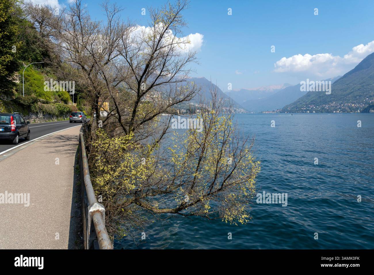Como, Italy - April 4, 2025: Spring view of lake Como from the town of ...