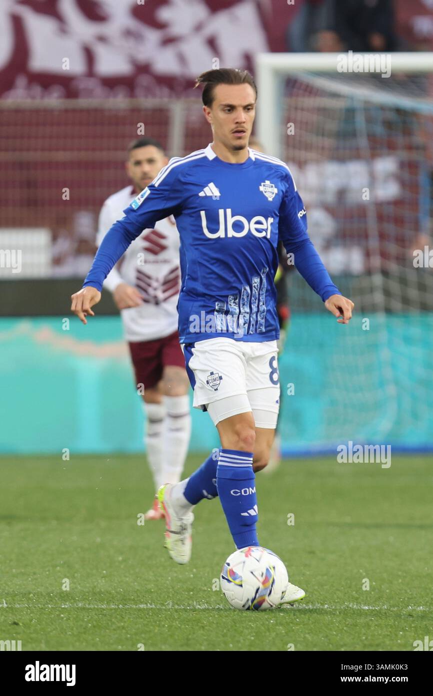 Como, Italia. 14th Apr, 2025. ComoÕs Como 1907's Maxence Caqueret in ...