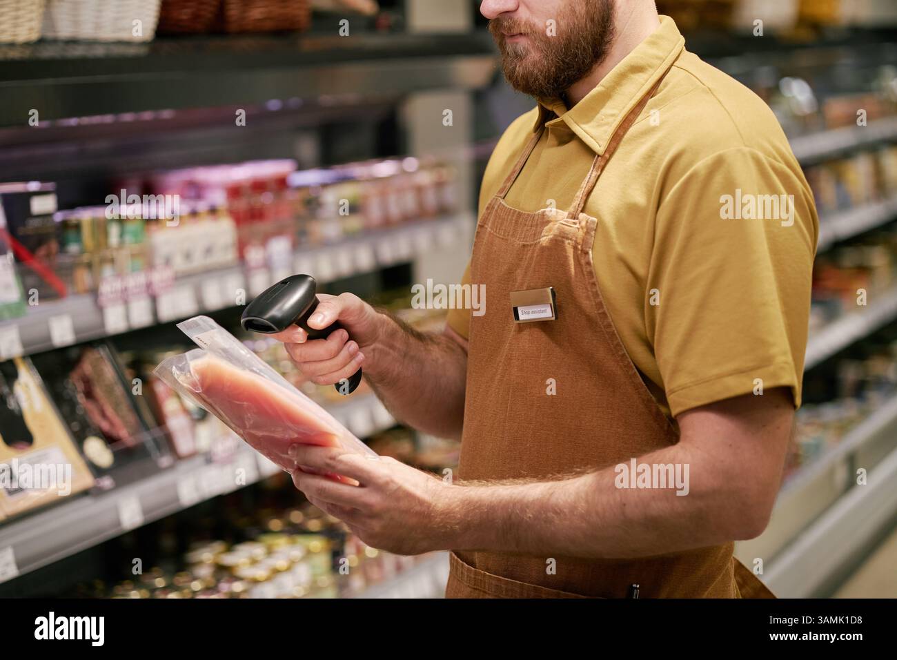 Male scanning item in distribution hi-res stock photography and images ...