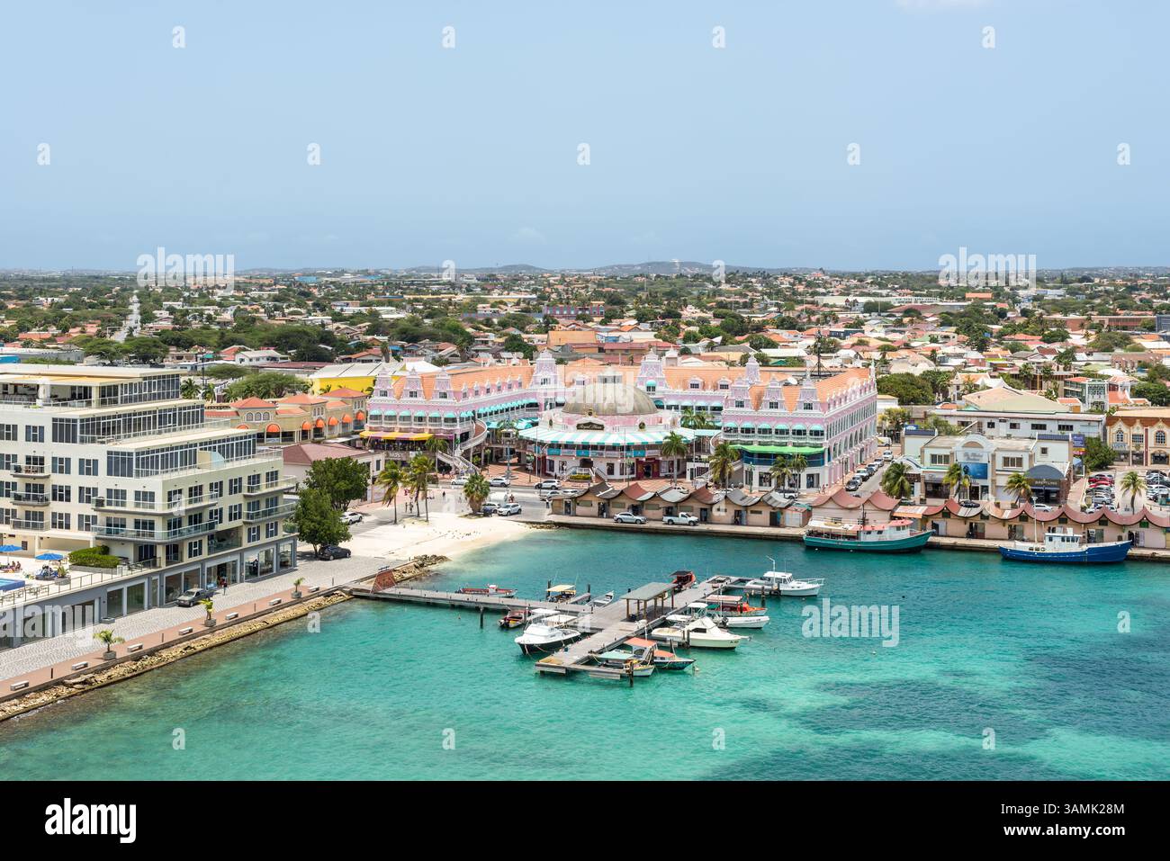 Oranjestad, Aruba - April 11, 2024: Oranjestad Harbor in Aruba, viewed ...