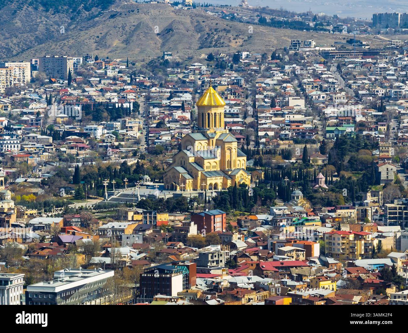 Aerial photo of the massive Holy Trinity Cathedral (Sameba) rising ...