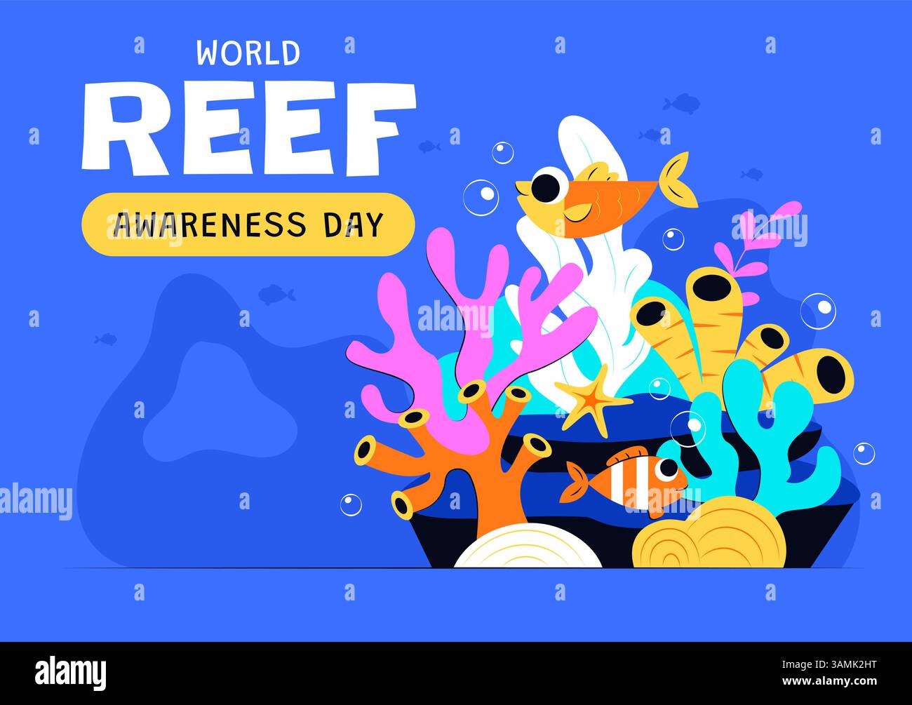 World Reef Awareness Day Vector Illustration on June 1, Featuring ...