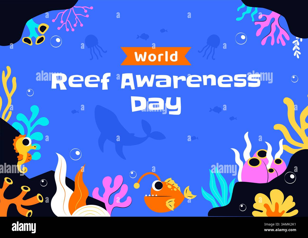 World Reef Awareness Day Vector Illustration on June 1, Featuring ...