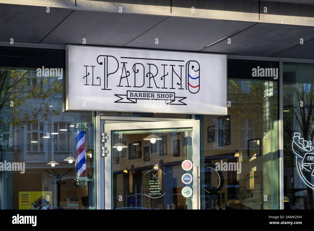 Poznan, Poland - April 8, 2025: Exterior of Il Padrino barber shop ...