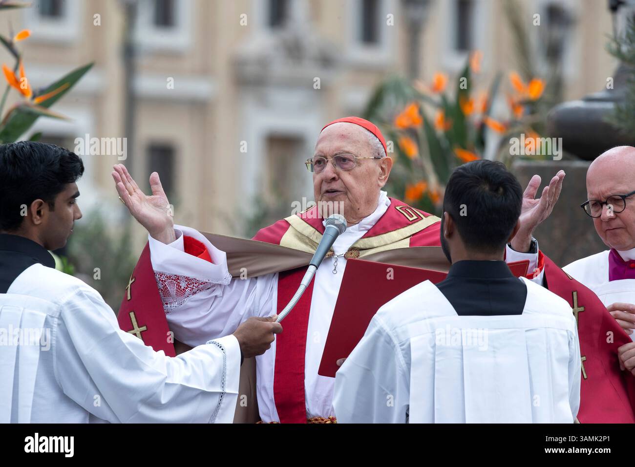 Vatican City, Vatican, 13 April 2025. Cardinal Leonardo Sandri leads ...