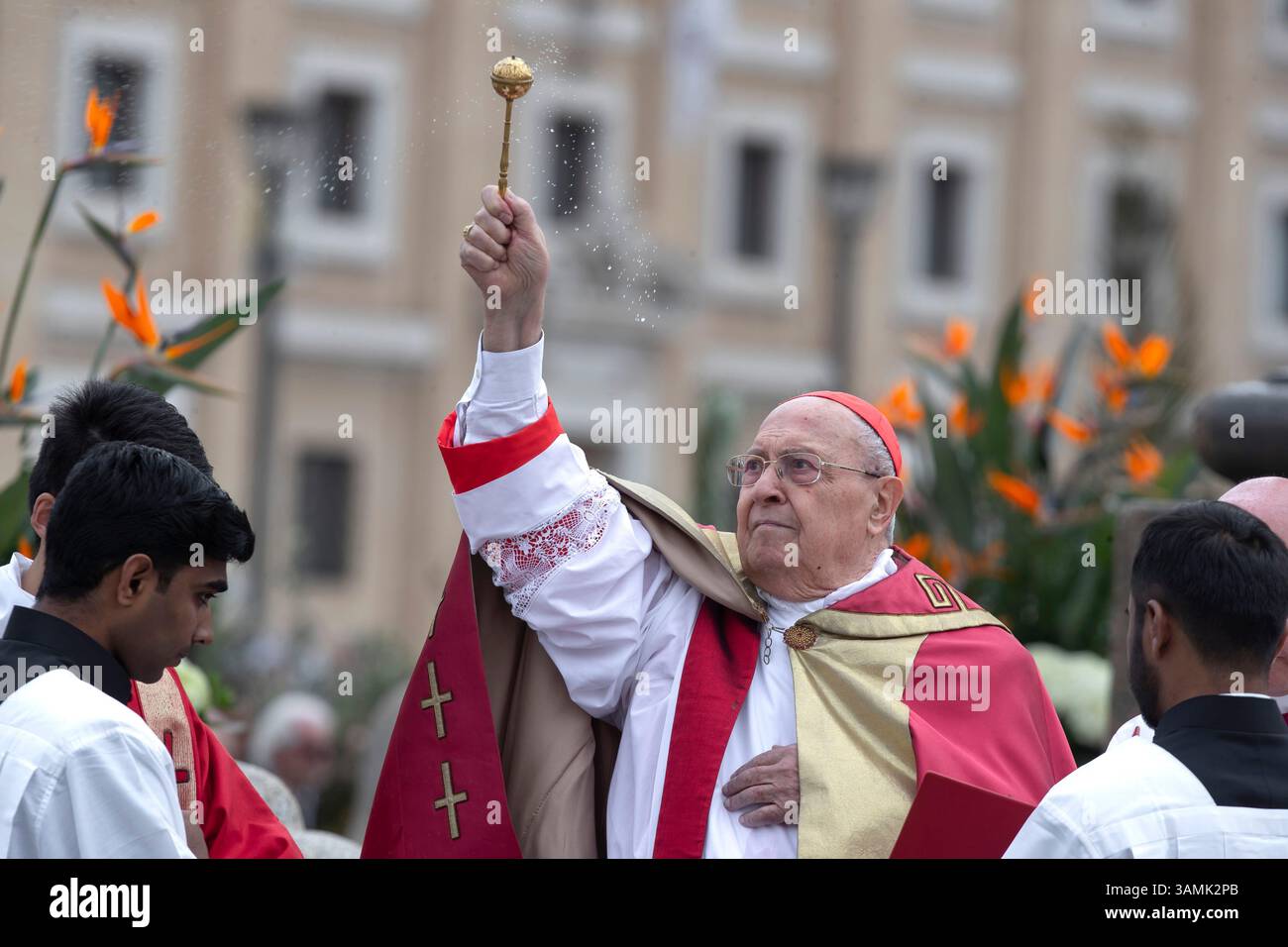 Vatican City, Vatican, 13 April 2025. Cardinal Leonardo Sandri leads ...