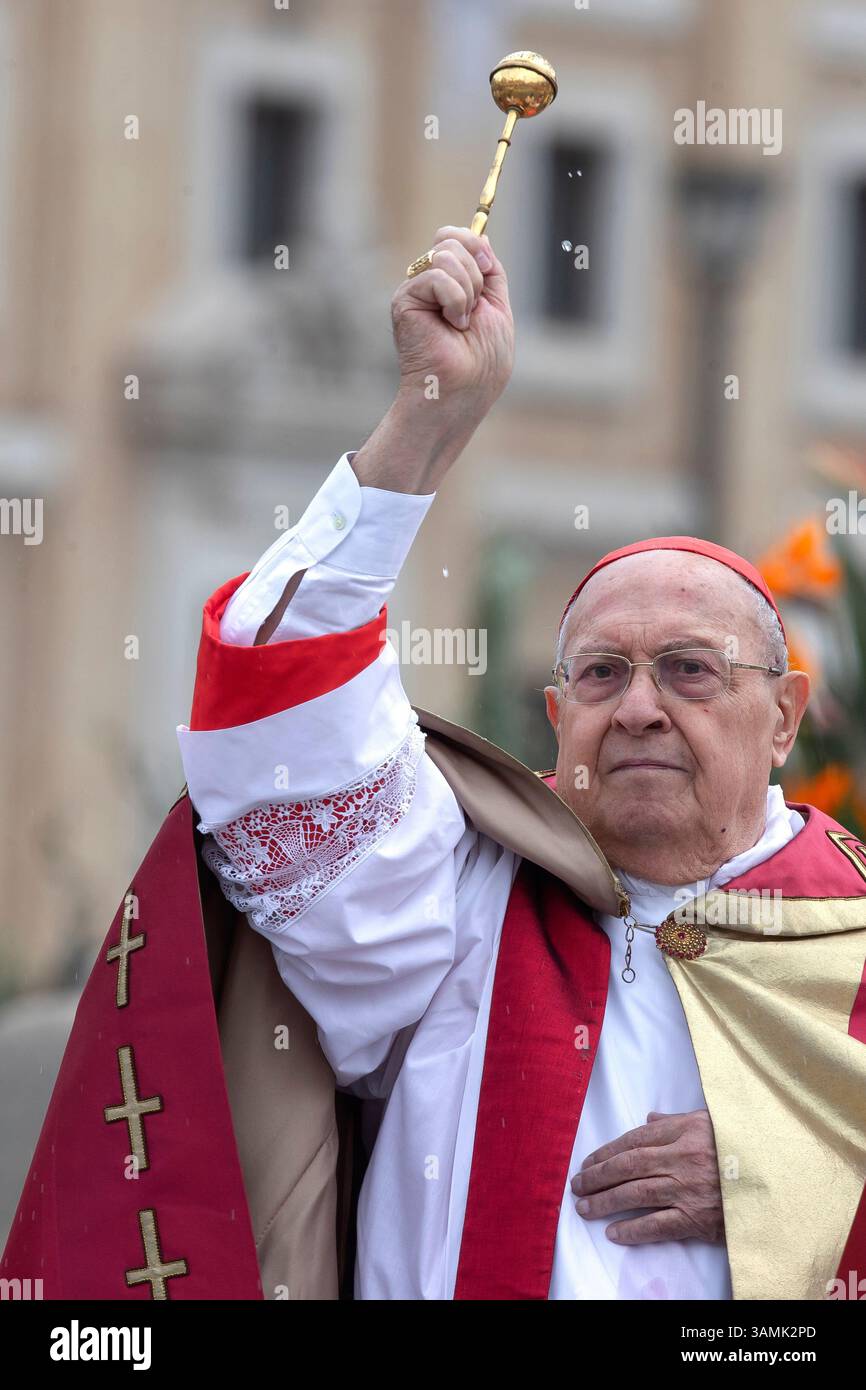 Vatican City, Vatican, 13 April 2025. Cardinal Leonardo Sandri leads ...