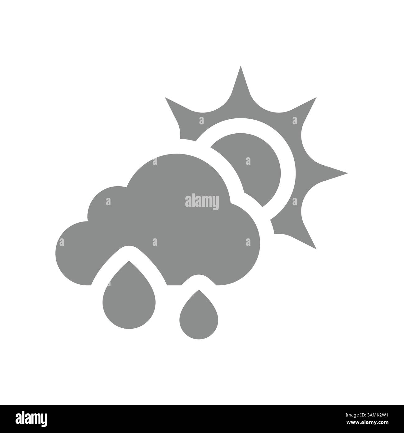 Weather forecast and climate vector icon. Sun, rain and cloud ...