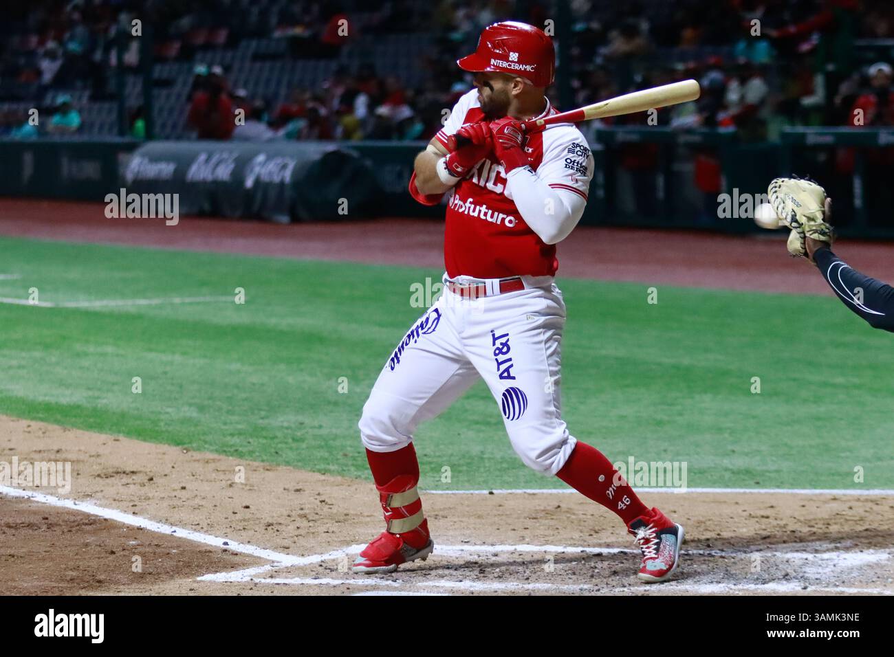 Mexico City, Mexico. 12th Apr, 2025. Jose Marmolejos #46 of Diablos ...