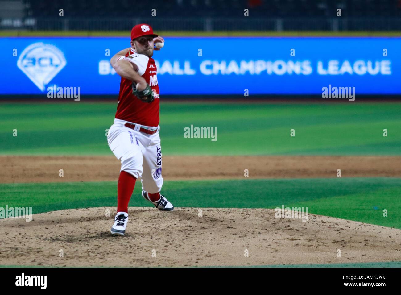 Ian Krol #48 of Diablos Rojos del Mexico pitches the ball during the ...