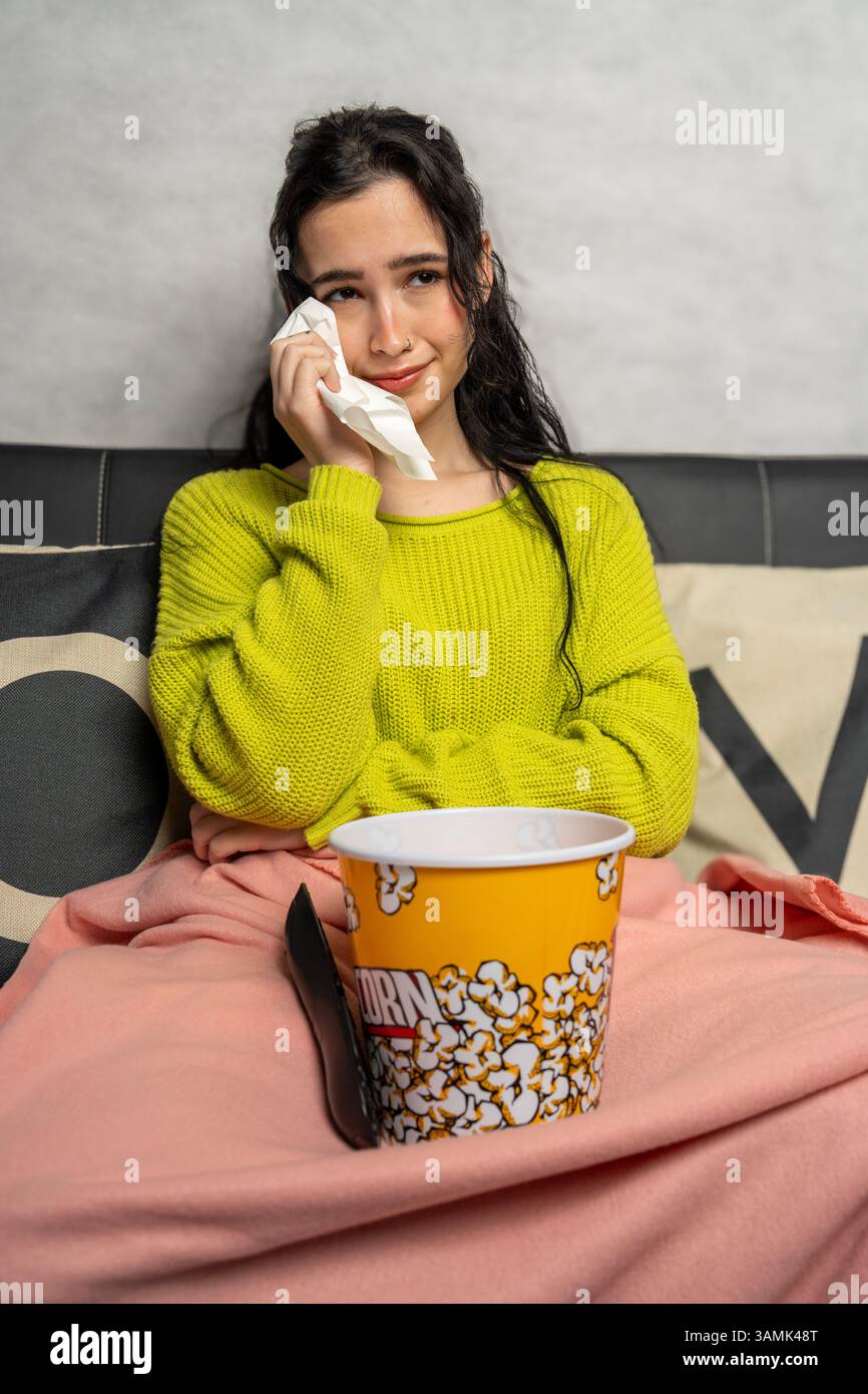 Sad woman crying reading book hi-res stock photography and images - Alamy