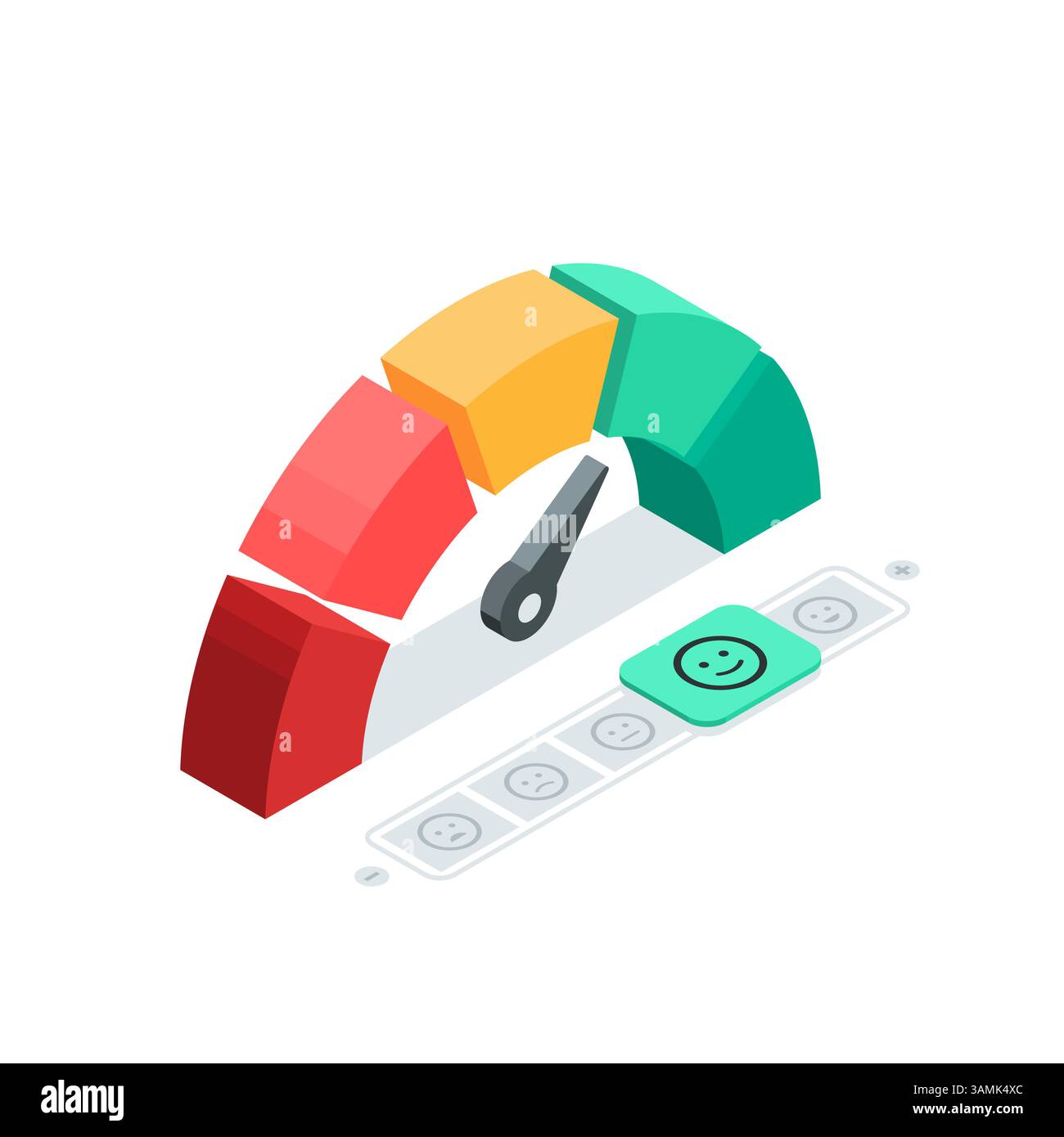 isometric vector mood scales, in color on a white background, scale ...