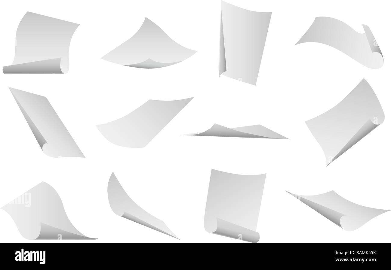 Flying paper sheet Stock Vector Image & Art - Alamy