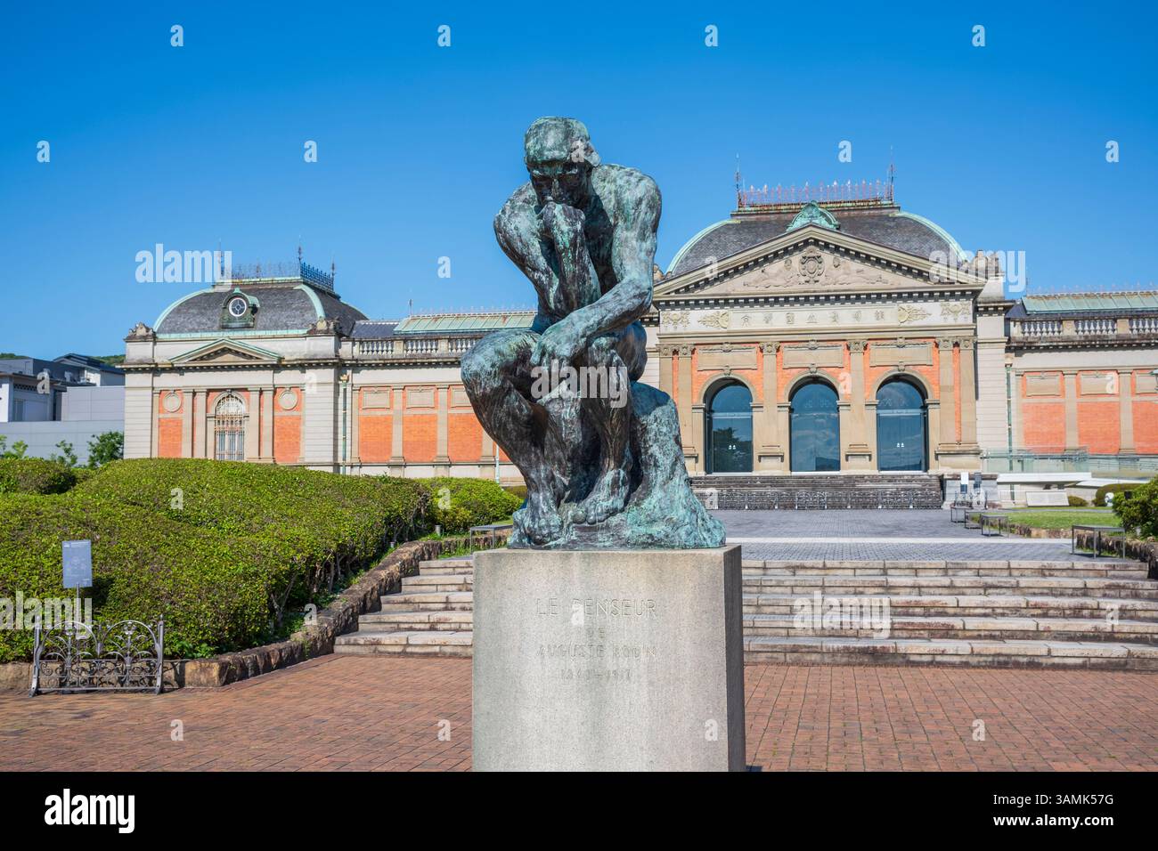 Kyoto, Japan, June 19, 2024: The large bronze statue of the French ...