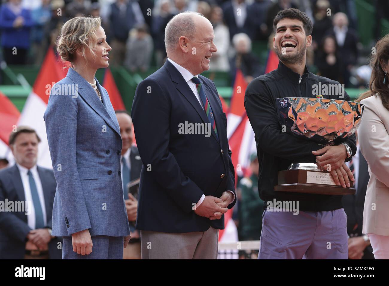 Princess Charlene of Monaco, Prince Albert II of Monaco, winner Carlos ...