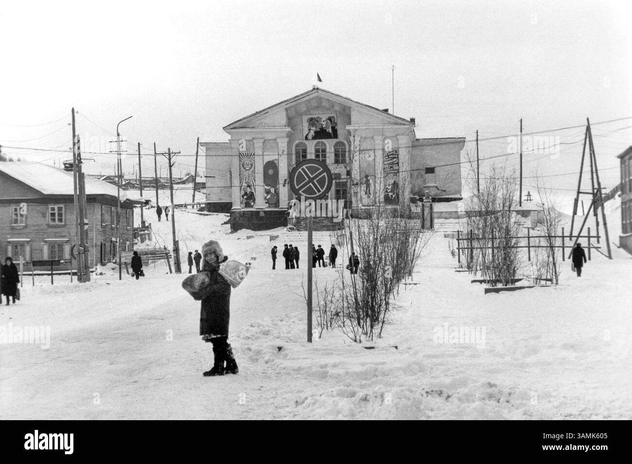 SOVIET winter in Siberia with lots of snow and severe cold Stock Photo ...