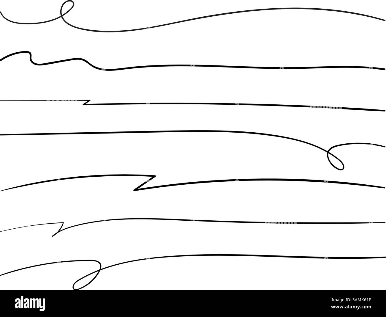 Underline hand drawn brush strokes set. Vector doodle sketch scribble ...