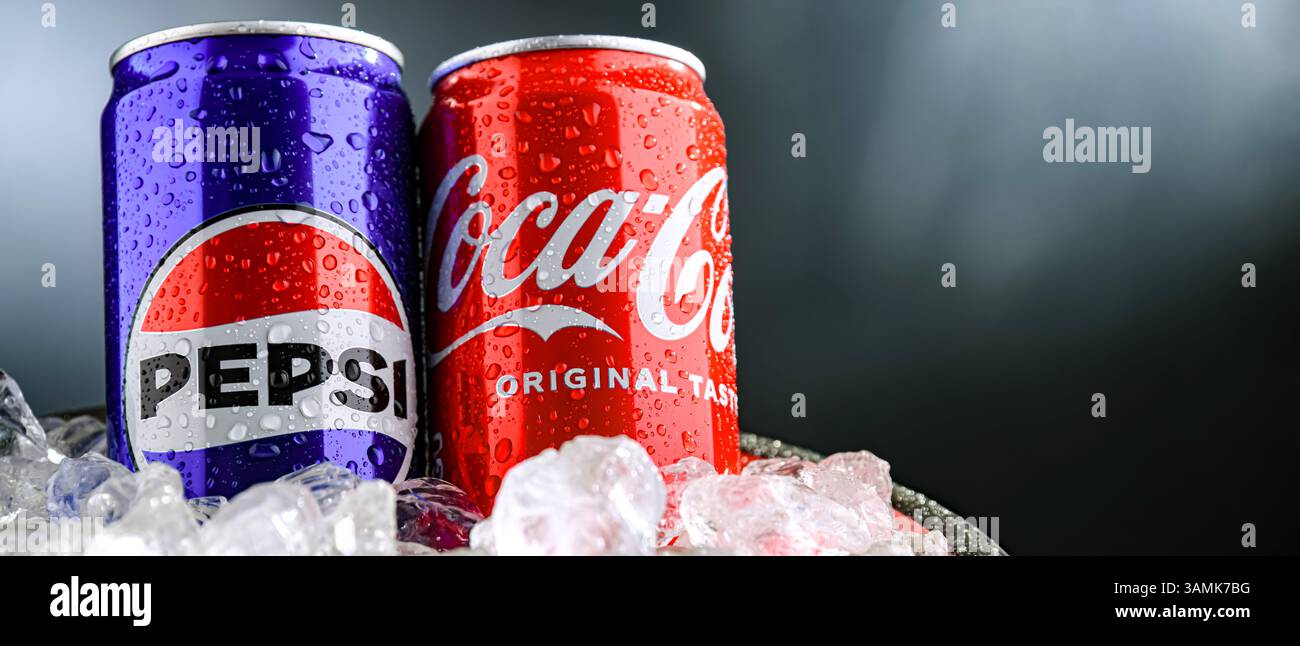 POZNAN, POL - APR 02, 2025: Cans of Pepsi and Coke Stock Photo - Alamy