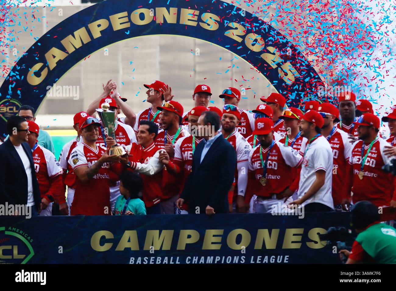 Mexico City, Mexico. 13th Apr, 2025. Diablos Rojos del Mexico celebrate ...
