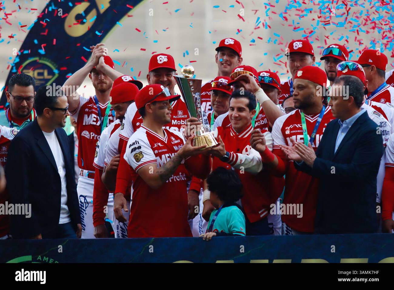 Mexico City, Mexico. 13th Apr, 2025. Diablos Rojos del Mexico celebrate ...