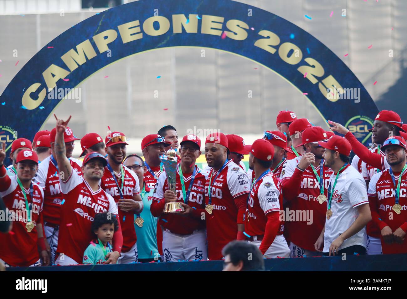 Mexico City, Mexico. 13th Apr, 2025. Diablos Rojos del Mexico celebrate ...
