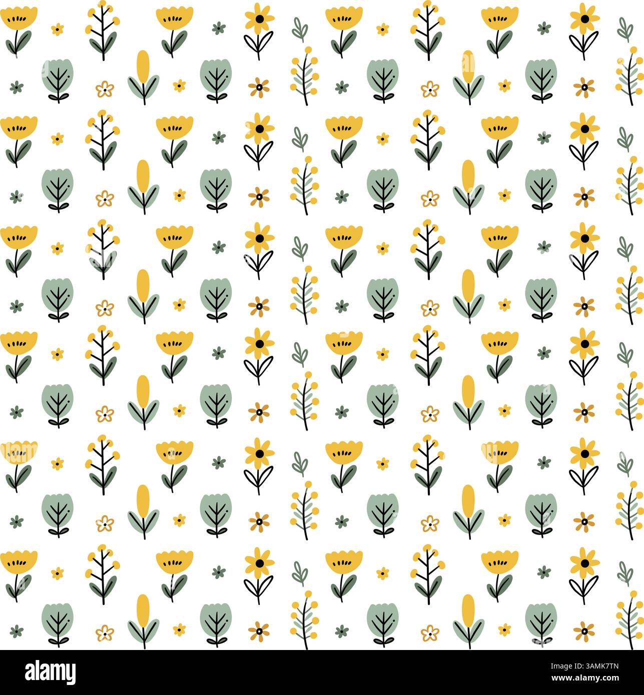 Seamless Floral Pattern for Kids Spring Textile Stock Vector Image ...