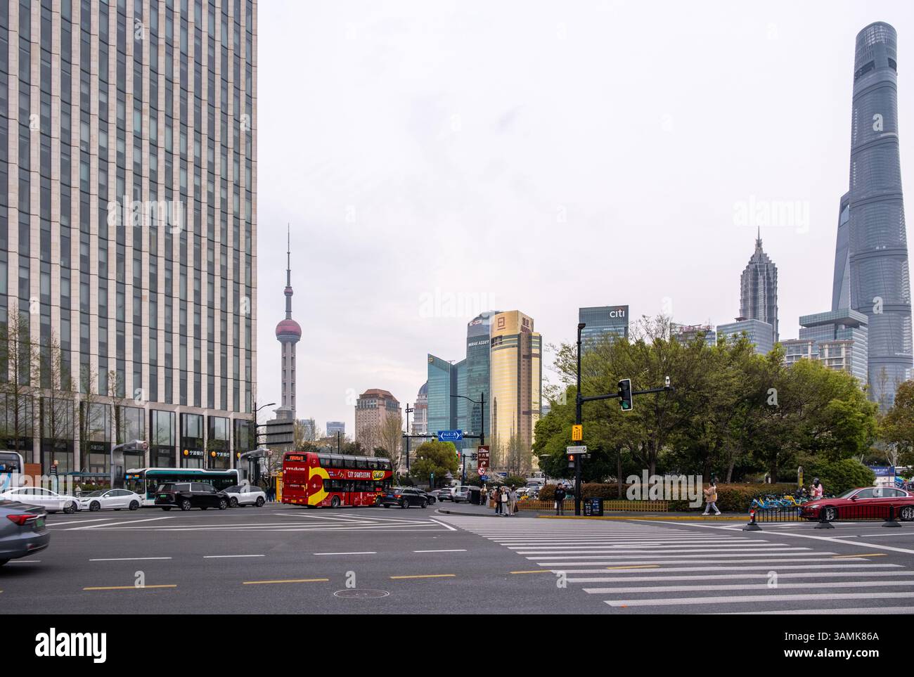 March 29, 2025. Shanghai, China, Lujiazui cityscape, modern skyscrapers ...
