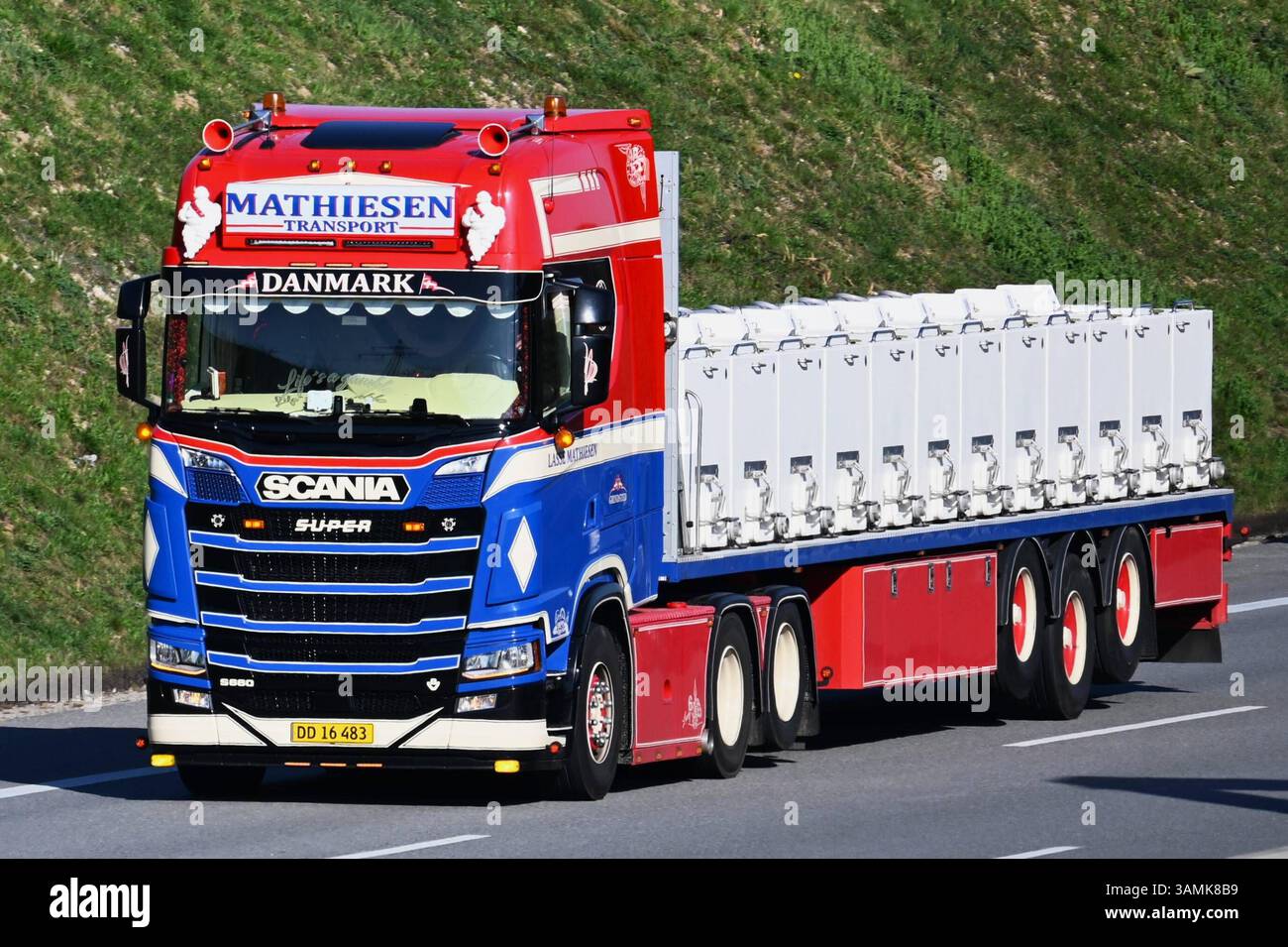 Mathiesen Transport Danmark, dänischer Fisch - Transporter, Scania LKW ...