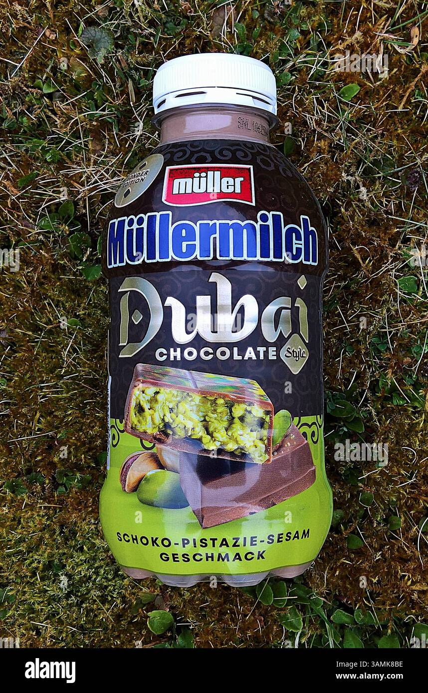 Müller Milch bzw Müllermilch, Dubai Chocolate Style - Drink mit Schoko ...