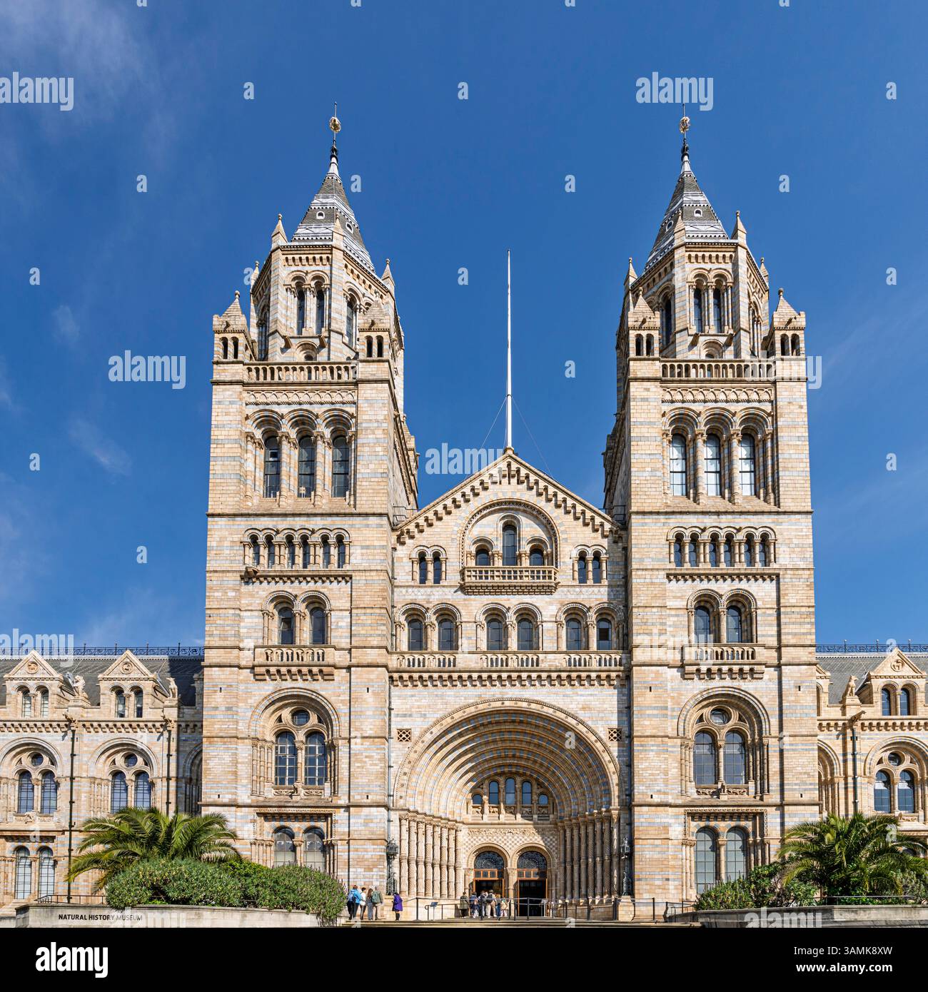The symmetrical front entrance to the iconic Alfred Waterhouse building ...