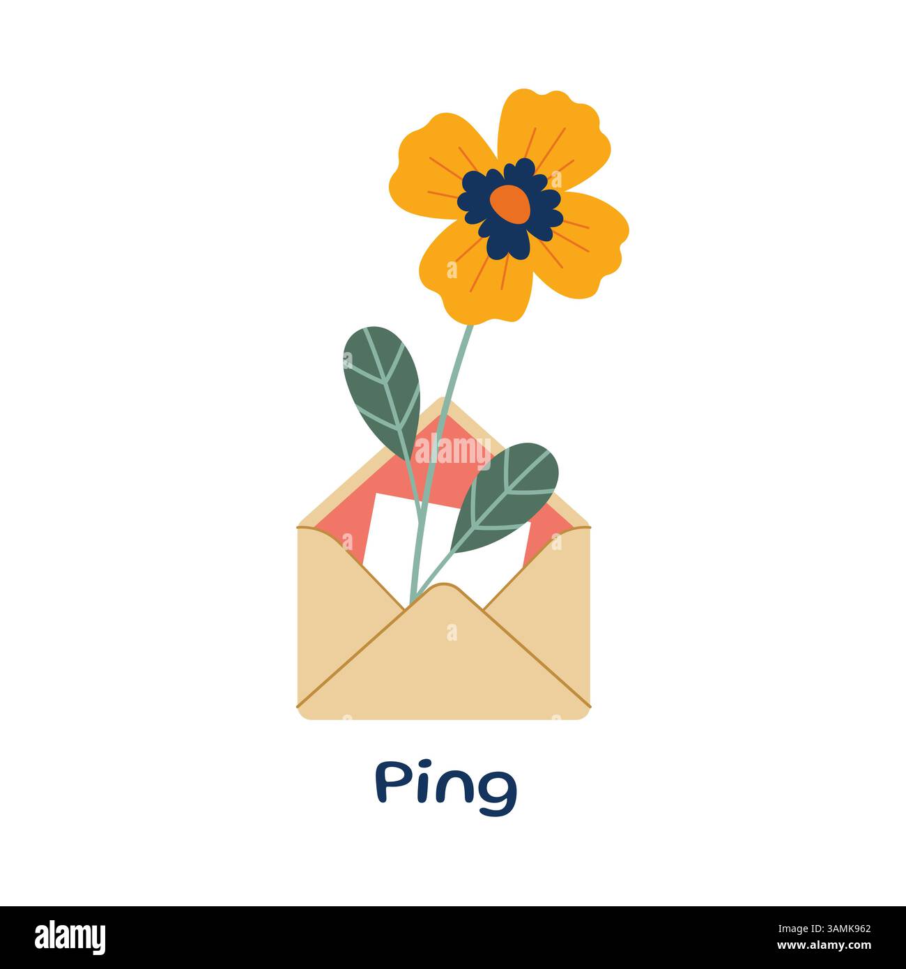 Psychological manipulation of a narcissist. Envelope with daffodil ...