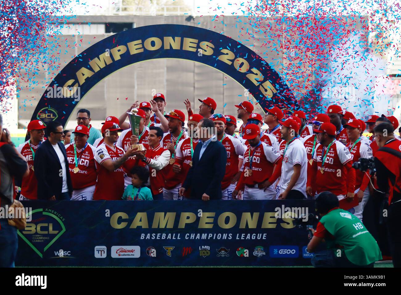 Mexico City, Mexico. 13th Apr, 2025. Diablos Rojos del Mexico celebrate ...