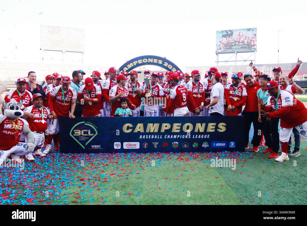 Mexico City, Mexico. 13th Apr, 2025. Diablos Rojos del Mexico celebrate ...