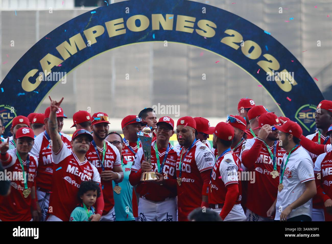 Mexico City, Mexico. 13th Apr, 2025. Diablos Rojos del Mexico celebrate ...