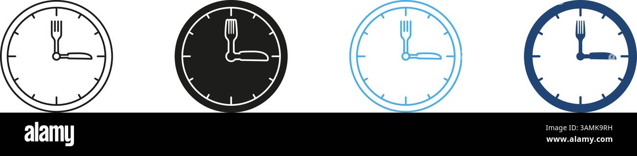 Clock hands knife and fork Stock Vector Images - Alamy