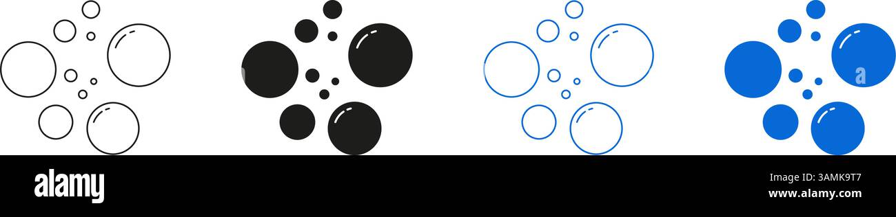 Bubble Concept Line And Solid Icon Set. Bubble Shapes And Designs ...