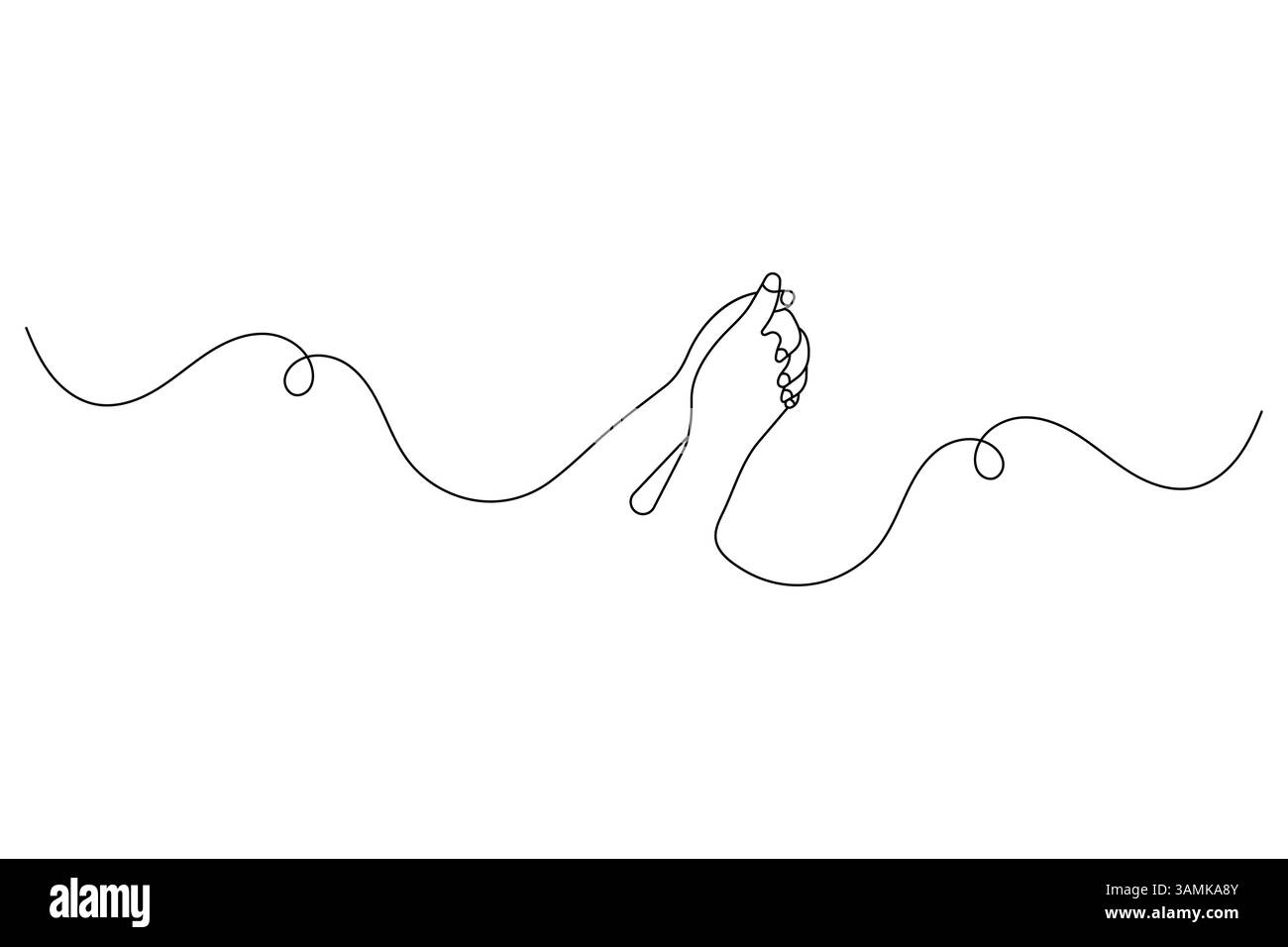 Praying hands one line art with minimalist isolated outline vector icon ...