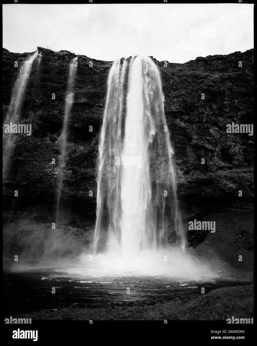 Waterfall with low water Black and White Stock Photos & Images - Alamy