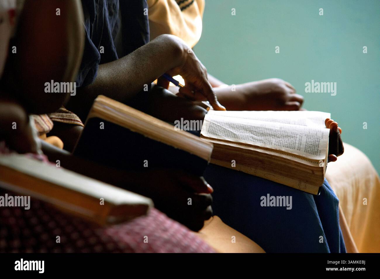 Women reading the Bible at a service in a Church, Southern Malawi ...