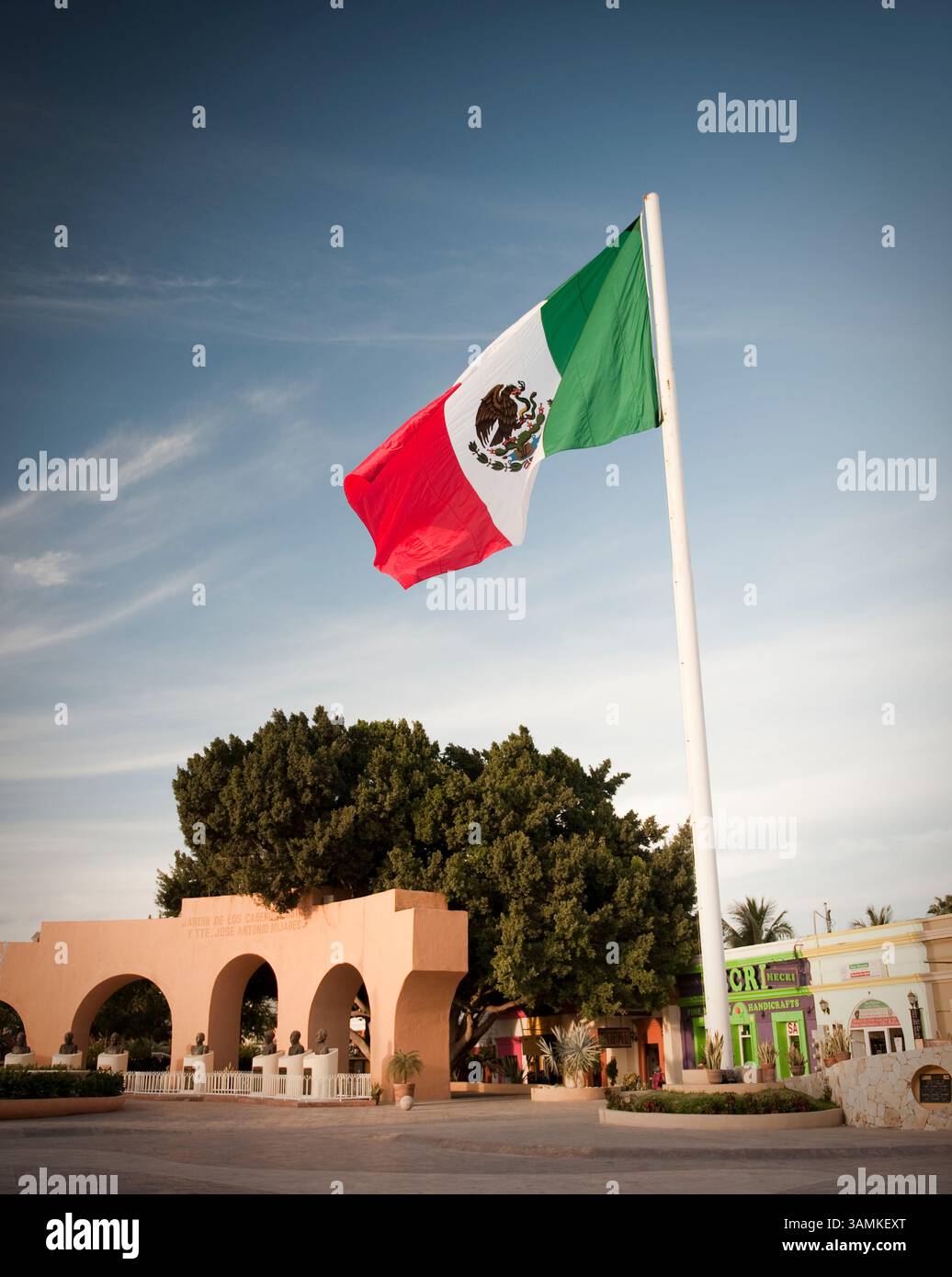 Mexican flag, Baja, Mexico Stock Photo - Alamy