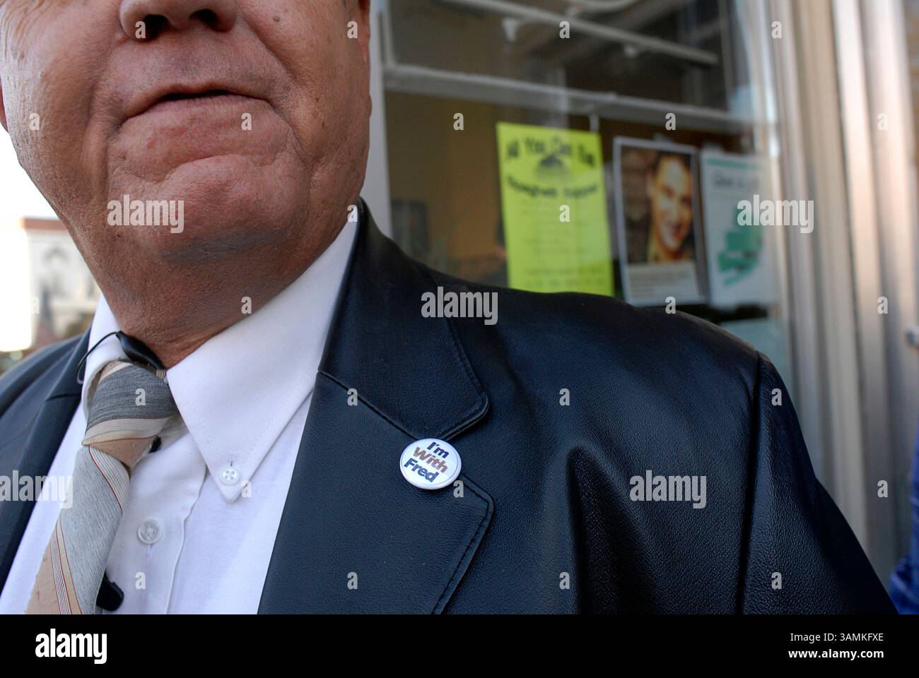 Fred Thompson Campaigning Through Iowa Stock Photo - Alamy