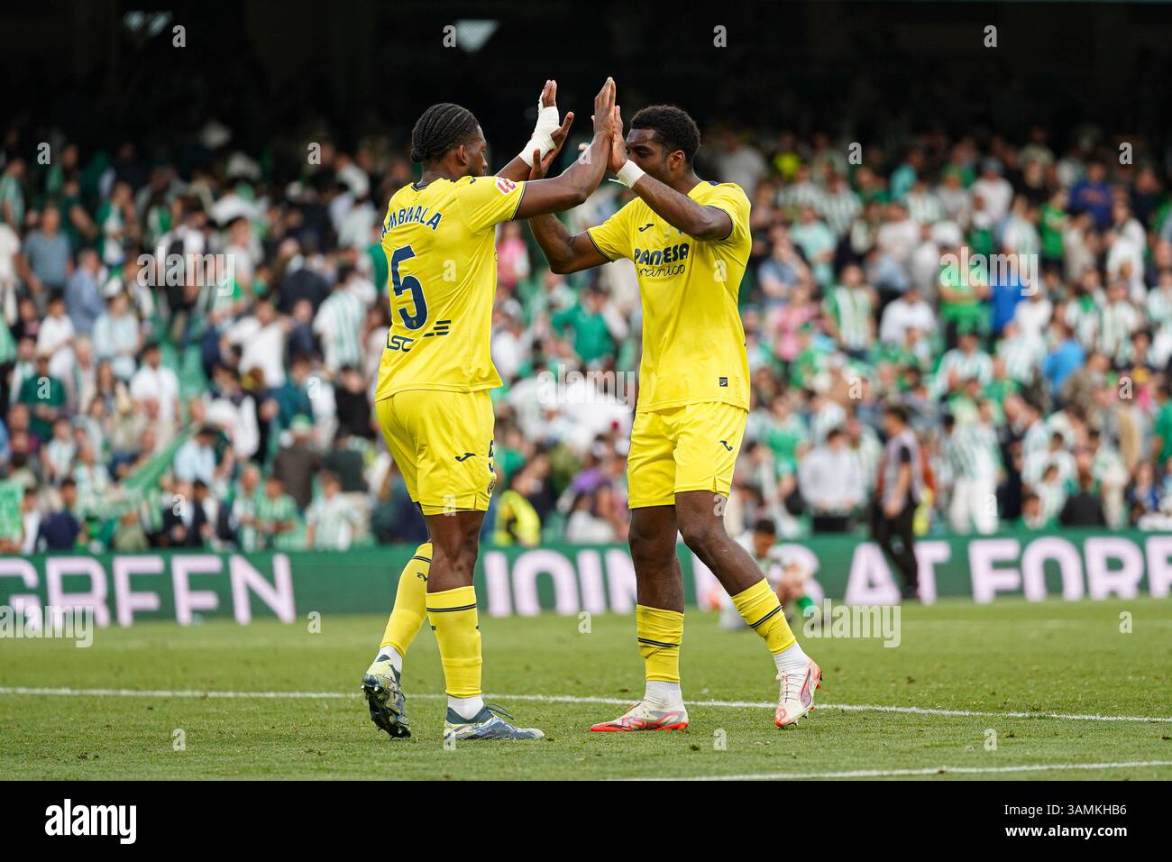 Logan Costa and Willy Kambwala (Villarreal CF) during LaLiga match ...