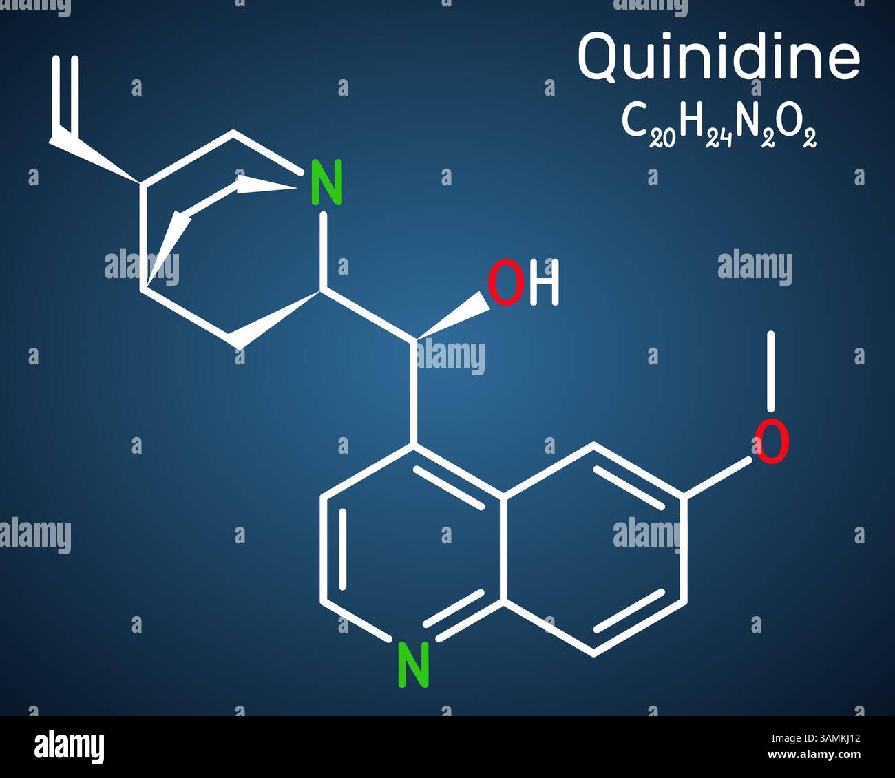 Quinidine molecule. An antiarrhythmic drug, cyp2d6 inhibitor ...