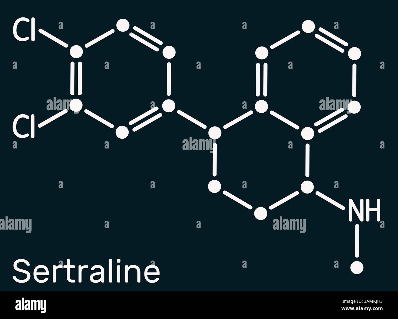 Sertraline molecule. Selective serotonin reuptake inhibitor, SSRI ...