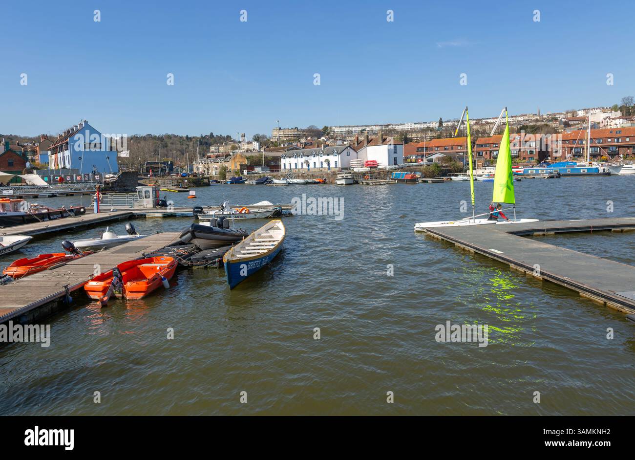 Watersport sailing boat activity at Baltic Wharf, Floating Harbour ...