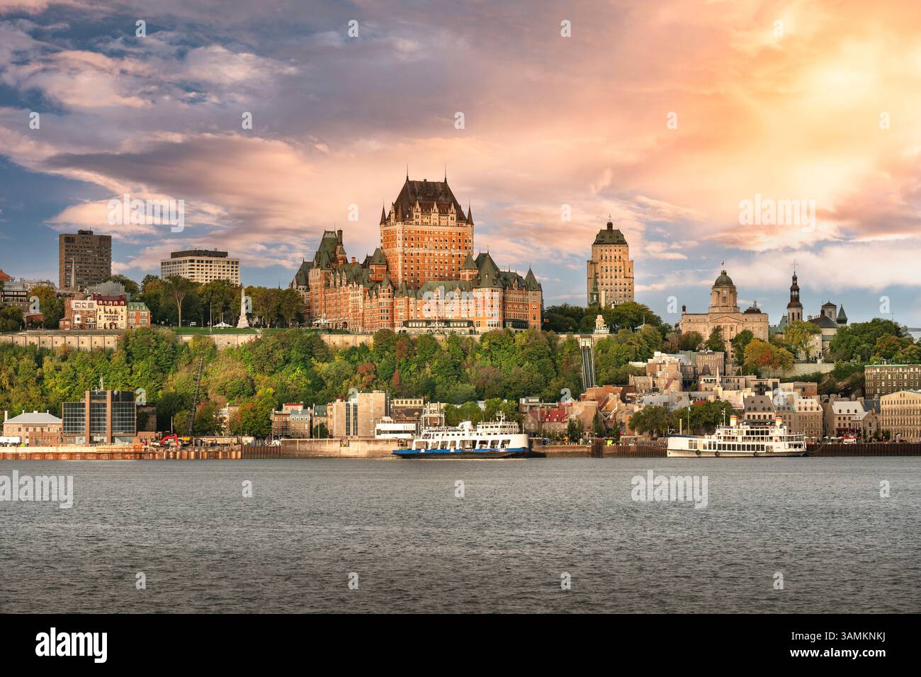 Quebec City skyline view across St. Lawrence River Stock Photo - Alamy