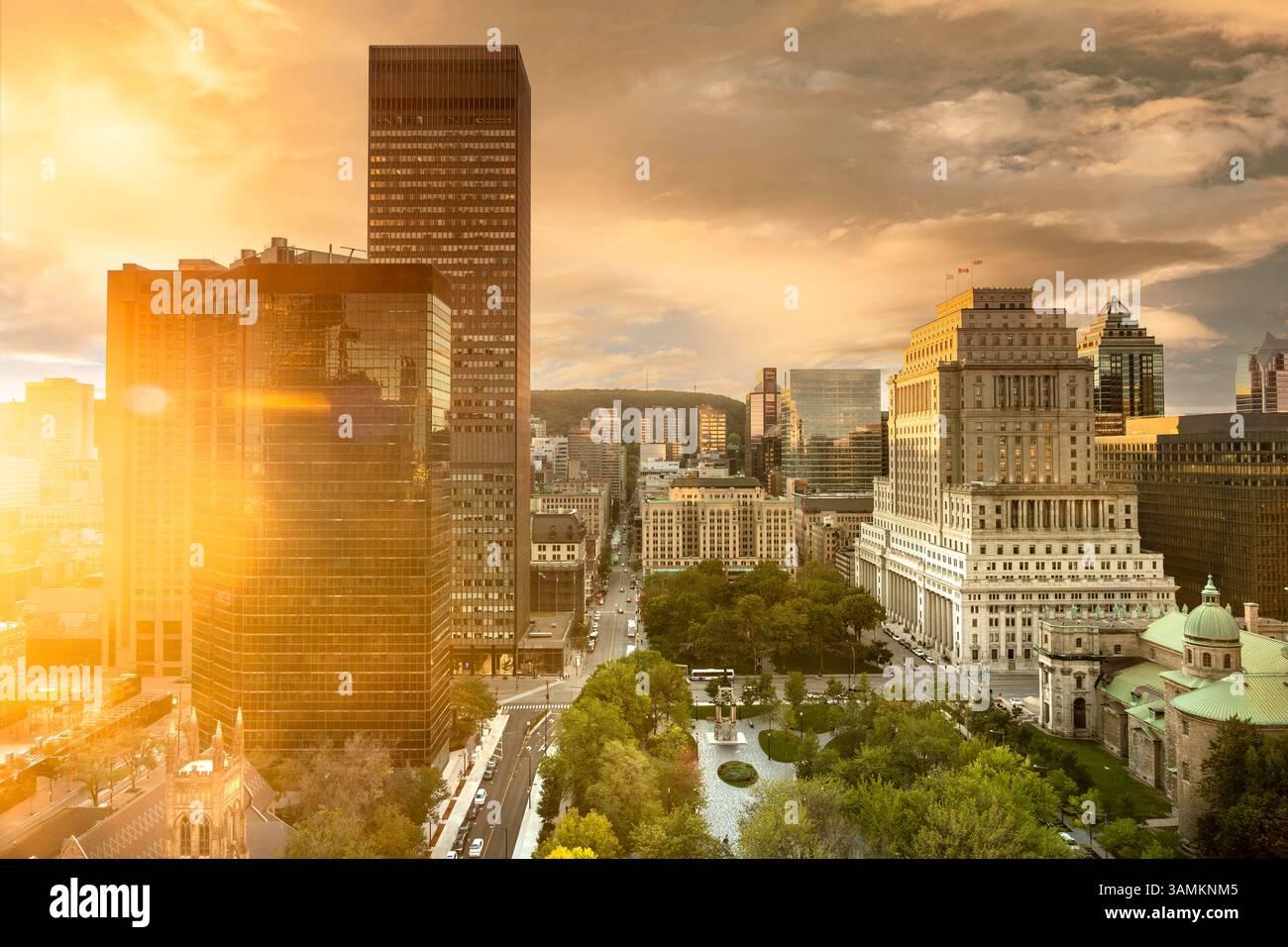 Montreal city skyline view over Dorchester Square Stock Photo - Alamy
