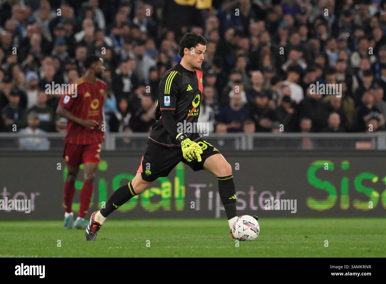 Roma’s goalkeeper Mile Svilar during the Serie A Enilive soccer match ...